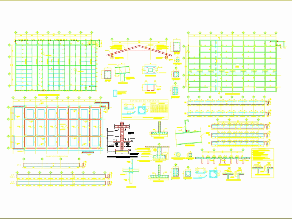 Structure of temple in AutoCAD | Download CAD free (393.18 KB) | Bibliocad