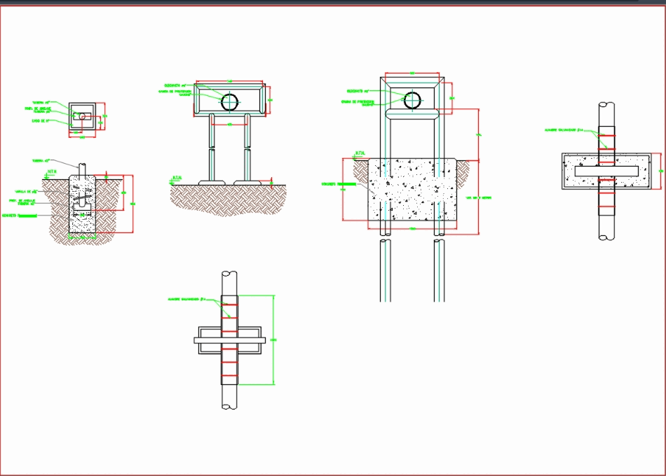 Pipe support in AutoCAD | Download CAD free (182.99 KB) | Bibliocad