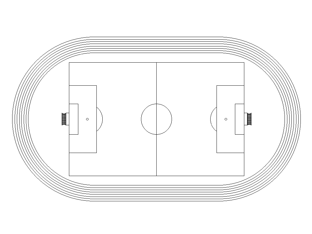 Stade de football dans AutoCAD | Téléchargement CAD gratuit (12.75 KB ...