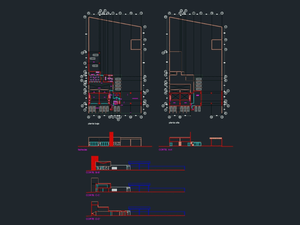 Fire station in AutoCAD | CAD download (1.22 MB) | Bibliocad