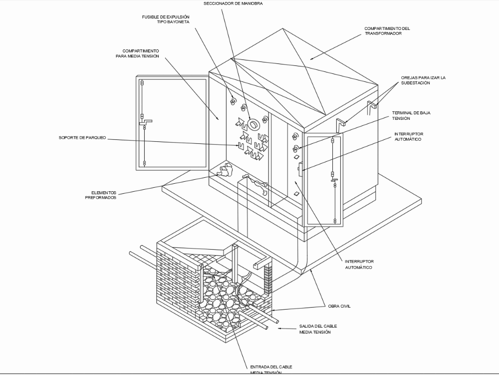 Compact substation in AutoCAD | CAD download (61.75 KB) | Bibliocad