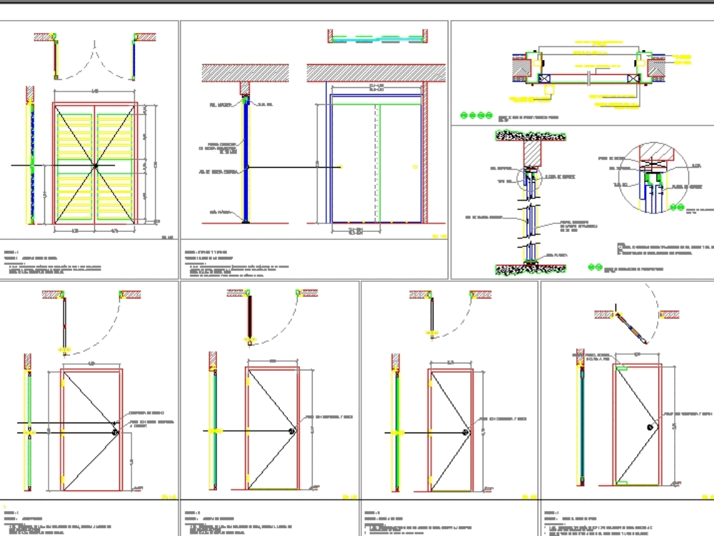 Puertas - detalles en AutoCAD | Descargar CAD (155.13 KB) | Bibliocad