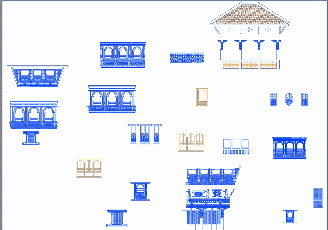 Traditional newari elements in AutoCAD | CAD (1.98 MB) | Bibliocad
