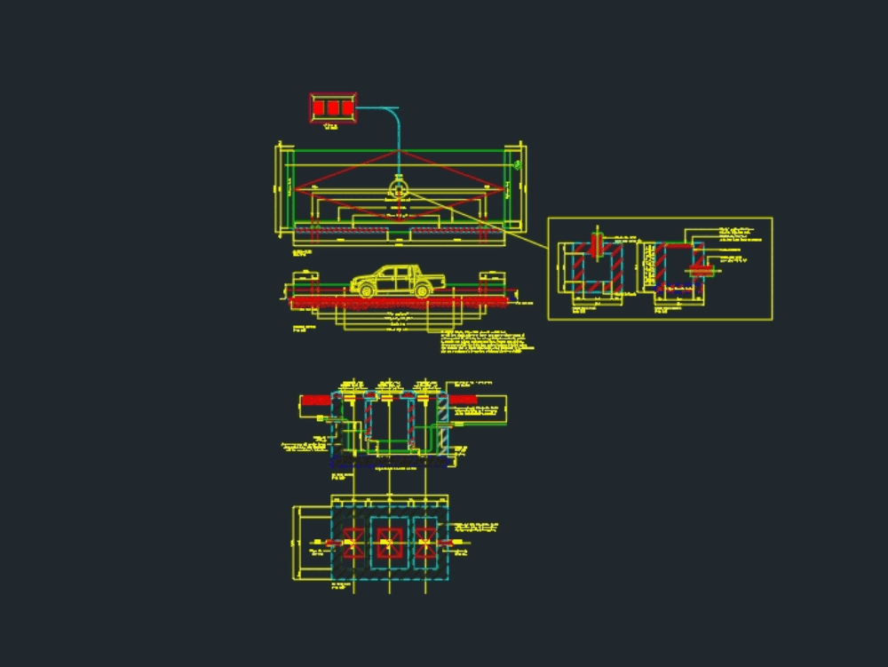 Car wash platform in AutoCAD | CAD download (71.68 KB) | Bibliocad