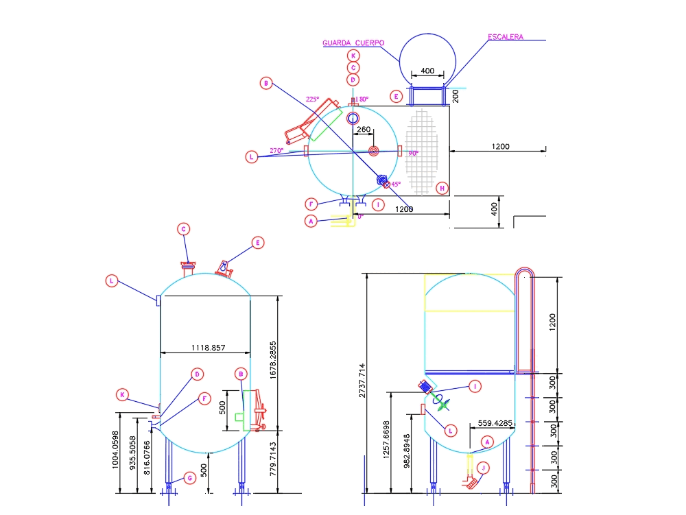 Oil tank in AutoCAD | CAD download (235.5 KB) | Bibliocad