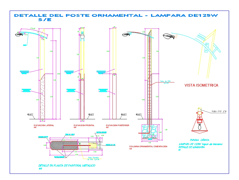 Ornamental post in AutoCAD | CAD download (86.29 KB) | Bibliocad