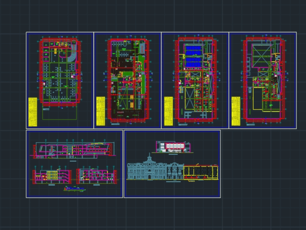 Commercial building in AutoCAD | CAD download (1.02 MB) | Bibliocad