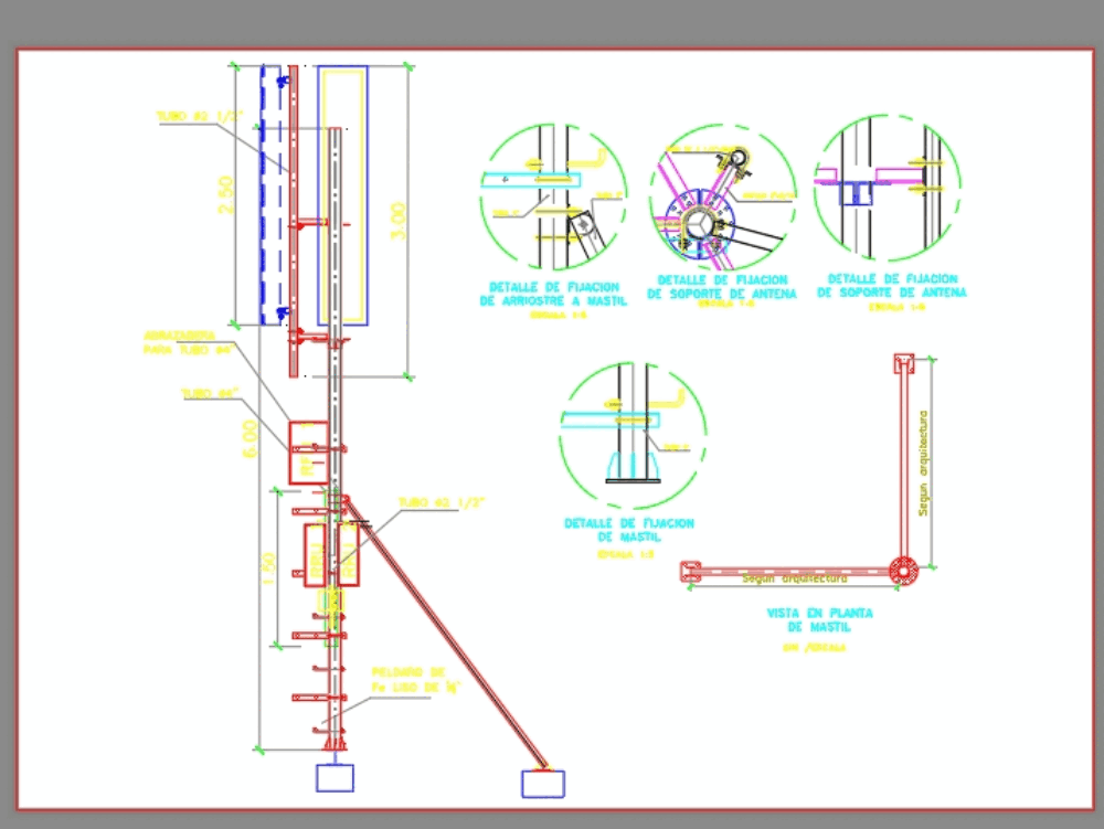 Telecommunications mast in AutoCAD | CAD download (1.2 MB) | Bibliocad