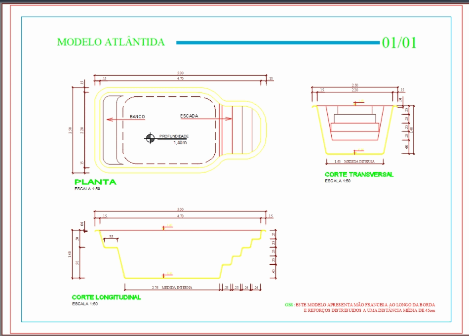 Piscina de fibra de vidrio en AutoCAD | CAD (49.14 KB) | Bibliocad