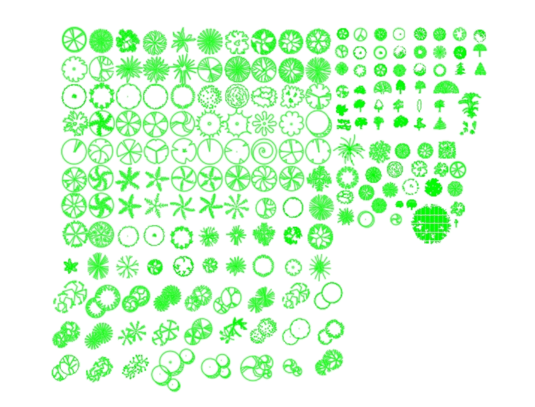 Trees in AutoCAD | Download CAD free (1.24 MB) | Bibliocad