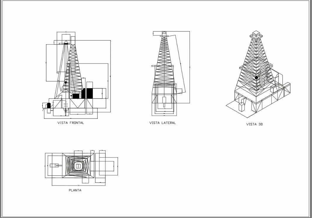 Torre de perforacion en AutoCAD | Descargar CAD (1017.46 KB) | Bibliocad
