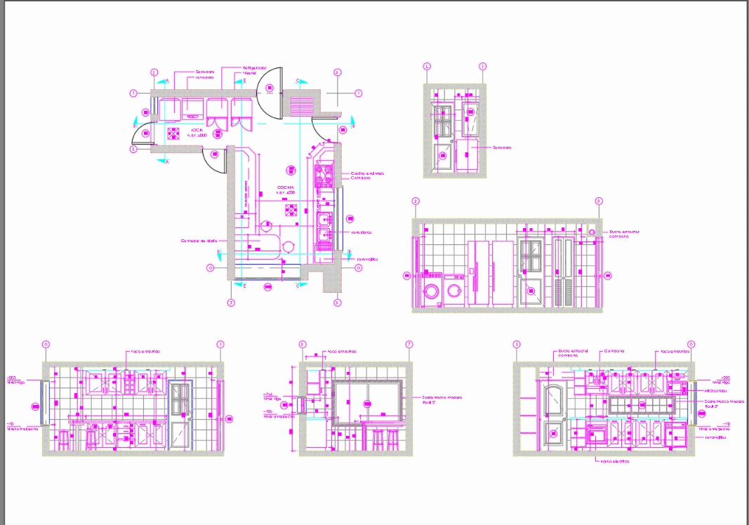 Kitchen development in AutoCAD | CAD download (144.99 KB) | Bibliocad
