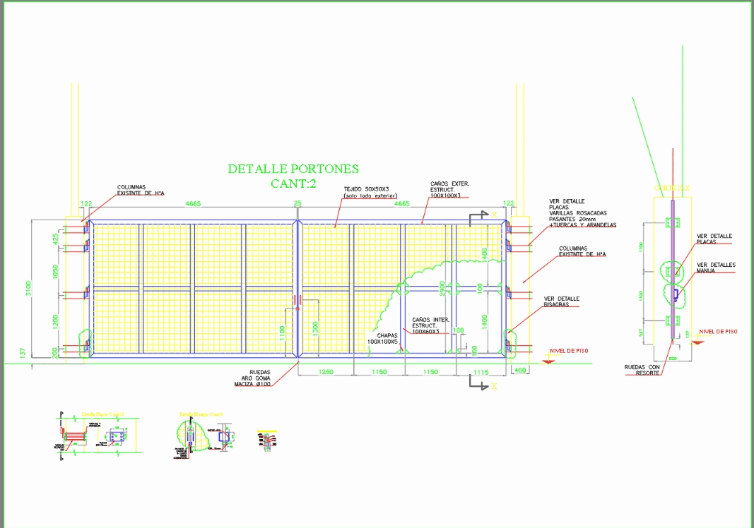 Swing gates in AutoCAD | CAD download (201.27 KB) | Bibliocad