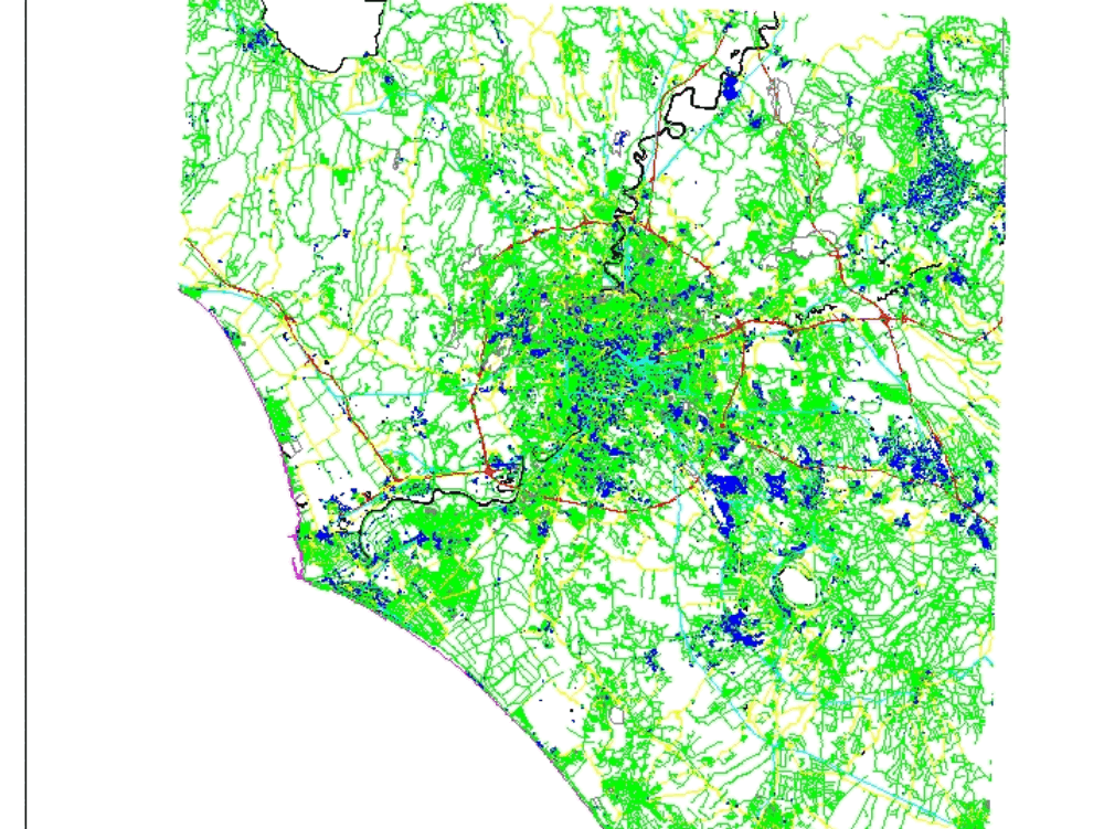 Plano urbano roma; italia. en DXF | CAD (8.98 MB) | Bibliocad