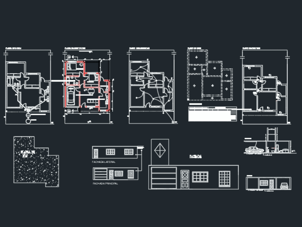 Vivienda unifamiliar en AutoCAD | Descargar CAD gratis (1.12 MB) | Bibliocad