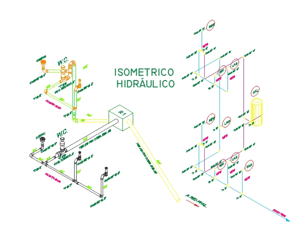 Isometrico sanitario en AutoCAD | Descargar CAD gratis (215.43 KB ...