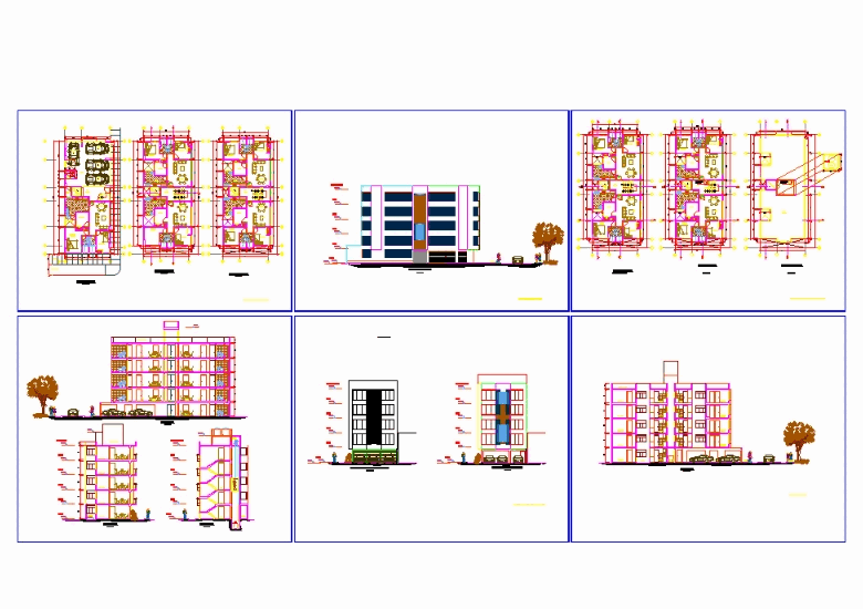Edificio de 5 pisos en AutoCAD | Descargar CAD (819 KB) | Bibliocad
