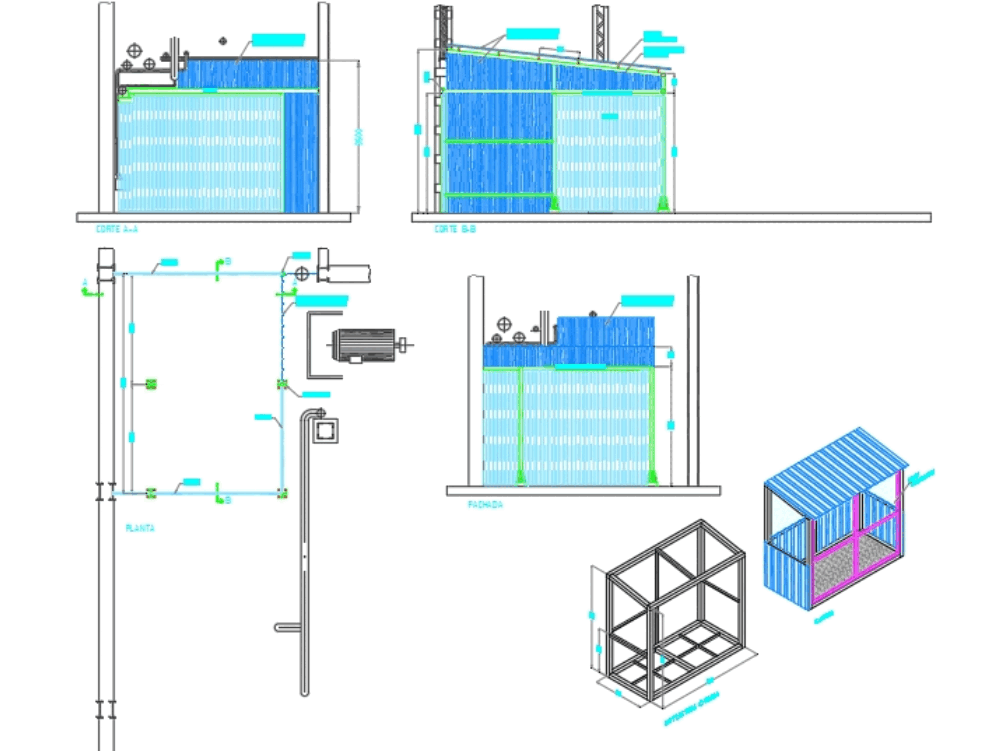 Operator cabin in AutoCAD | Download CAD free (145.47 KB) | Bibliocad