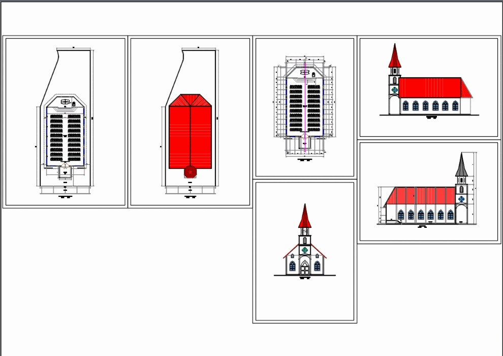 Church in AutoCAD | Download CAD free (485.52 KB) | Bibliocad