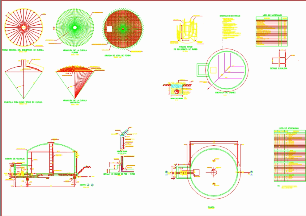 Tanque de reserva 40m3 en AutoCAD | Descargar CAD gratis (305.77 KB) | Bibliocad
