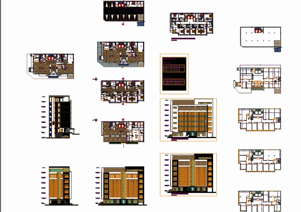 Hotel en AutoCAD | Descargar CAD (1.16 MB) | Bibliocad