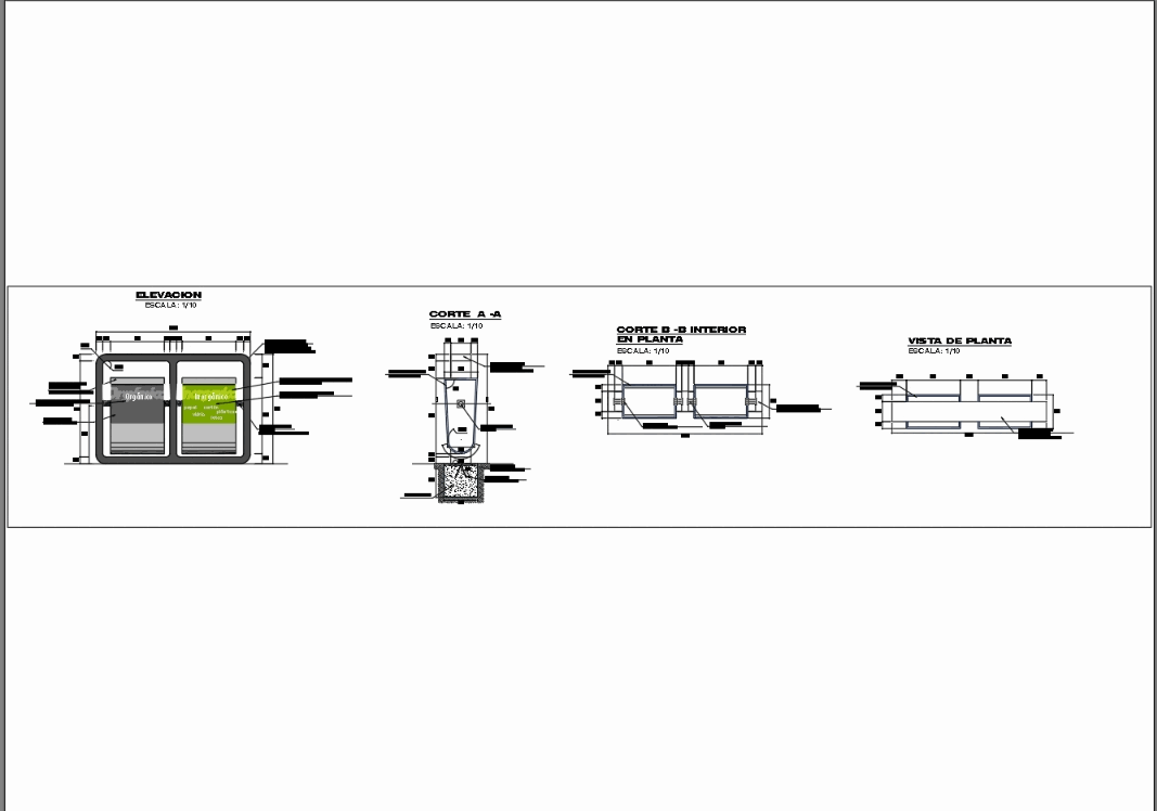 Detalle de basurero en AutoCAD | Descargar CAD (213.29 KB) | Bibliocad