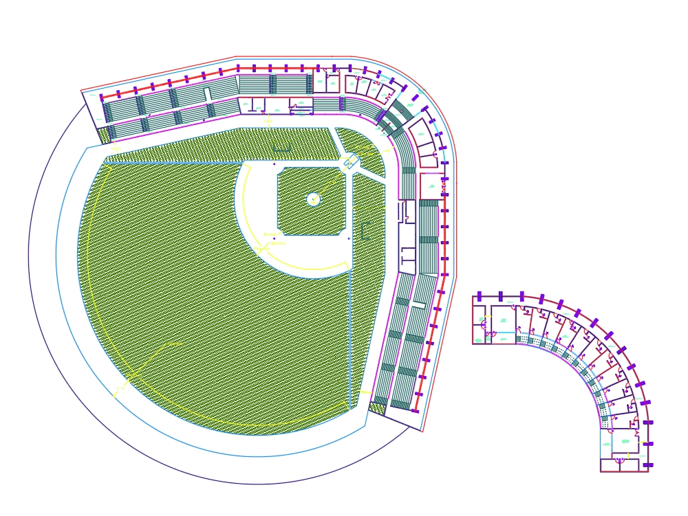 Baseball field in AutoCAD | CAD download (434.88 KB) | Bibliocad