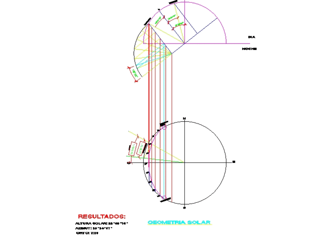 Geometria solar en arquitectura en AutoCAD | CAD (77.22 KB) | Bibliocad