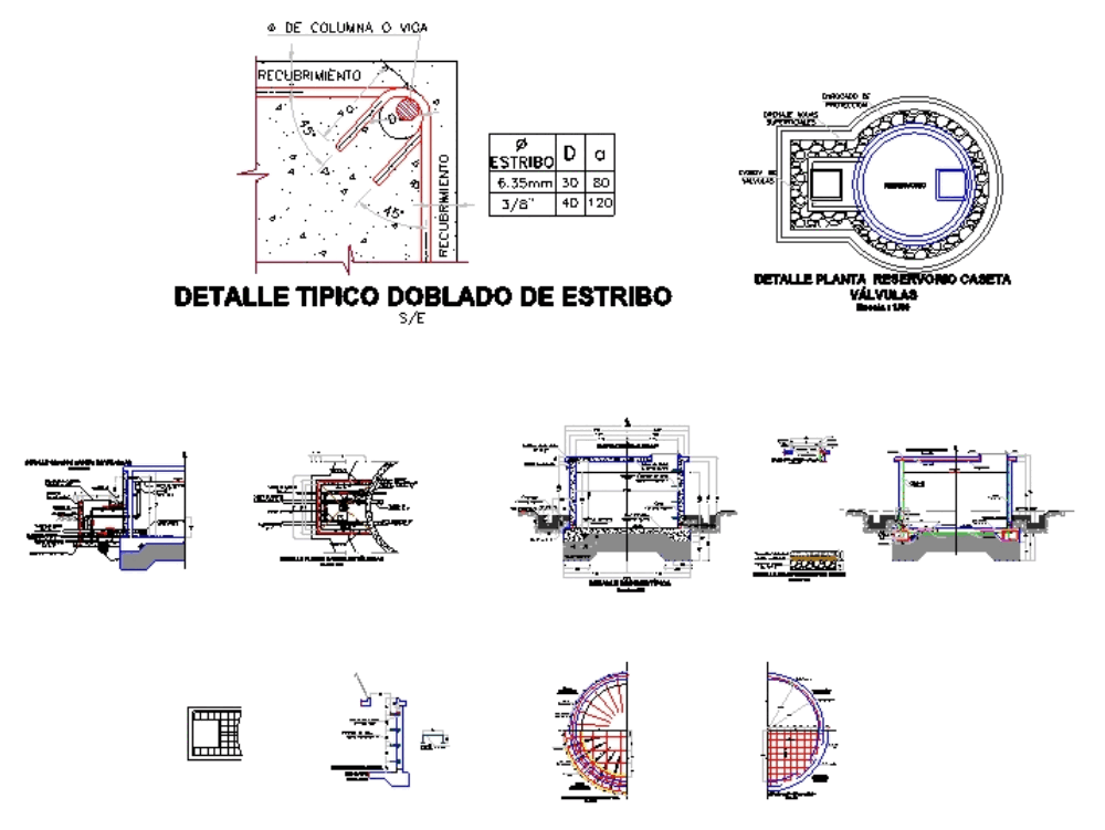 Reservorio 5m3 en AutoCAD | Descargar CAD (2.92 MB) | Bibliocad