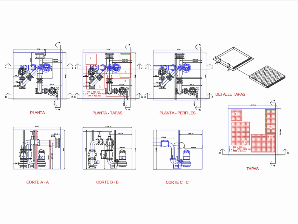 Estacion de bombeo en AutoCAD | Descargar CAD (193.25 KB) | Bibliocad