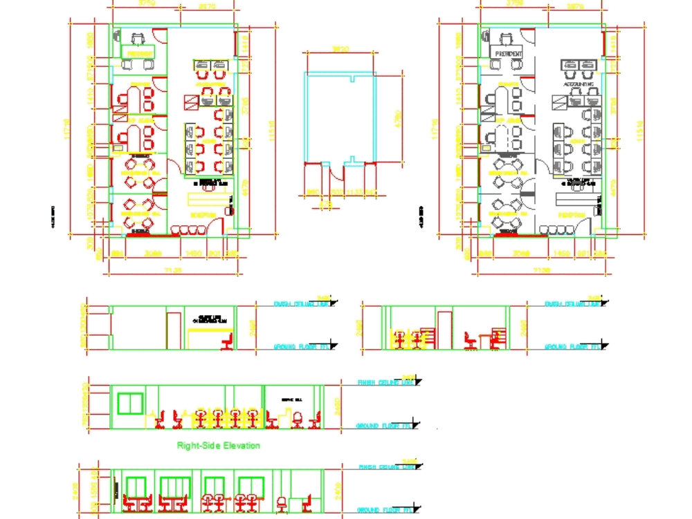 Office building in AutoCAD | Download CAD free (369.14 KB) | Bibliocad