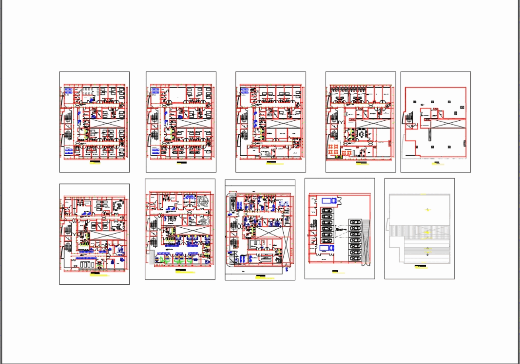 Hôpital dans AutoCAD | Téléchargement CAD (1.69 MB) | Bibliocad