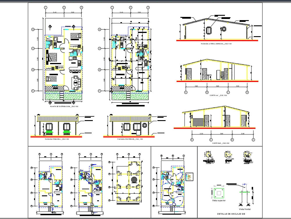 Maison unifamiliale dans AutoCAD | Téléchargement CAD (1010.83 KB) | Bibliocad