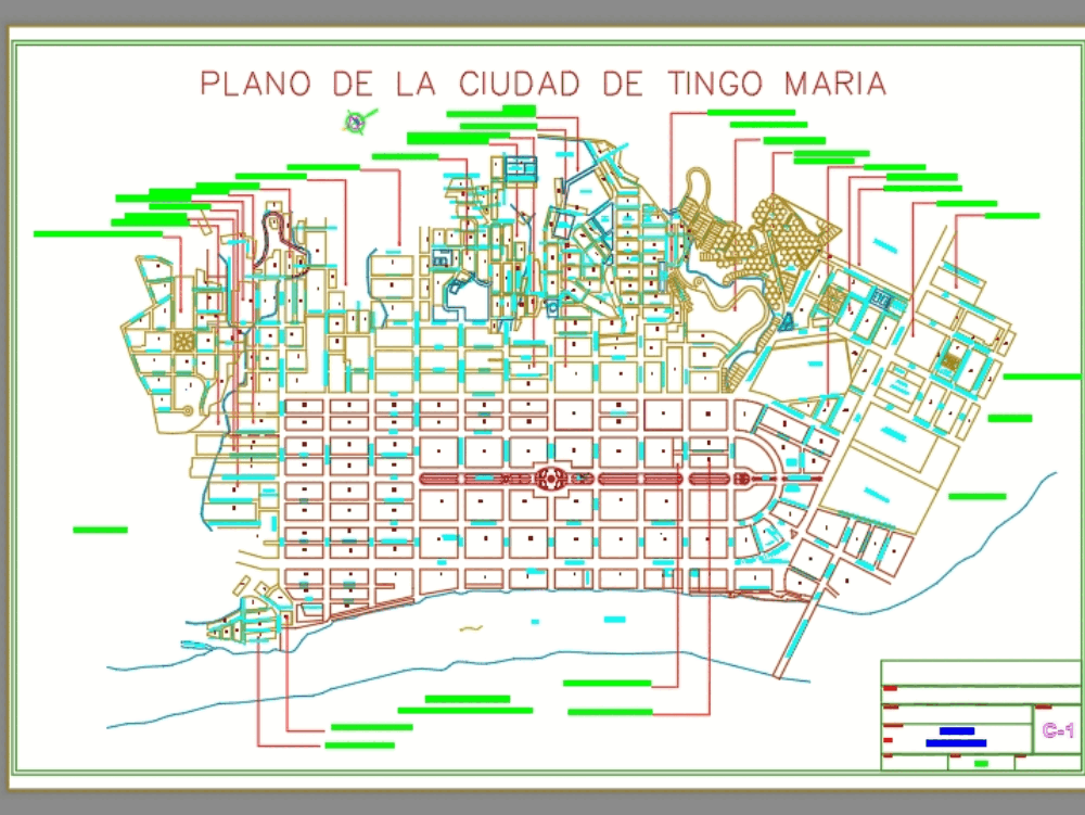 Plano tingo maria en AutoCAD | Descargar CAD gratis (431.94 KB) | Bibliocad