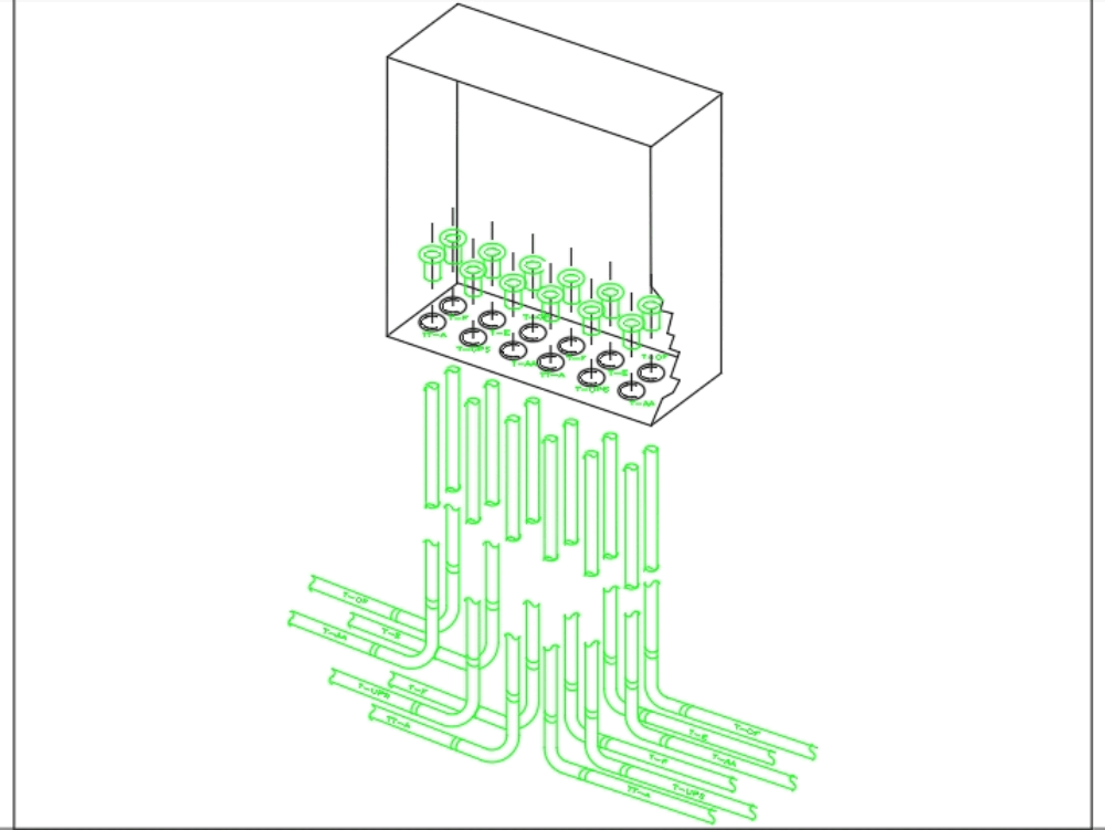 Vista isométrica caja de paso en AutoCAD | CAD (2.71 MB) | Bibliocad