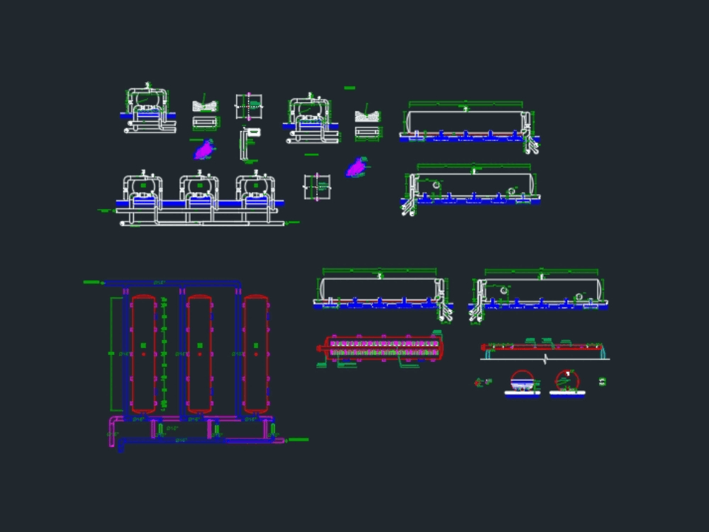 Sistema de filtración a presión. en AutoCAD | CAD (559.65 KB) | Bibliocad
