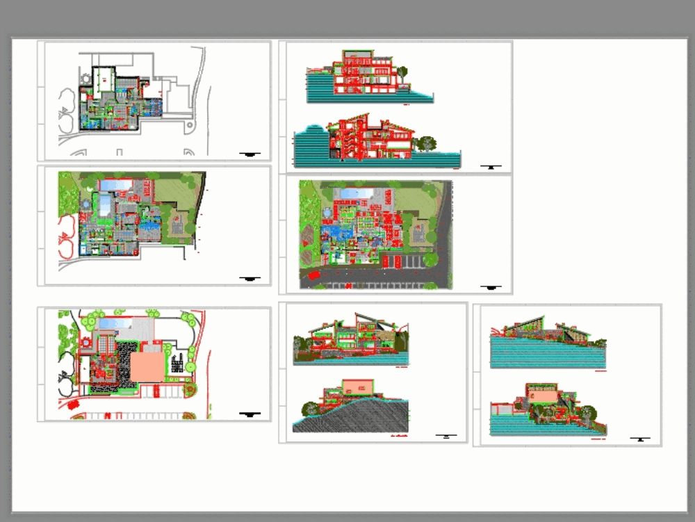 Complejo turistico en AutoCAD | Descargar CAD (4.07 MB) | Bibliocad
