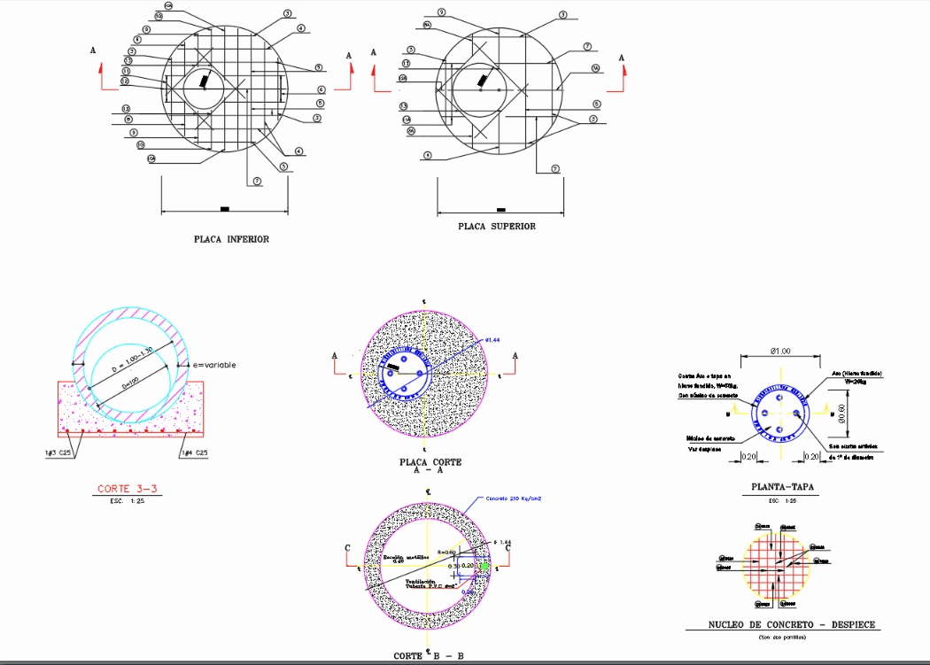 Detalles alcantarillado - pozo de inspección (140.64 KB) | Bibliocad