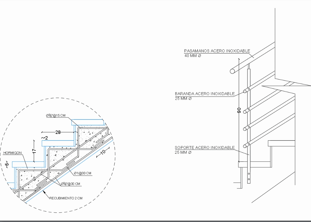 Gradas en AutoCAD | Descargar CAD (171.46 KB) | Bibliocad