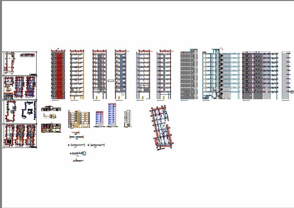 Planos estructuras edificio en AutoCAD | CAD (1.99 MB) | Bibliocad