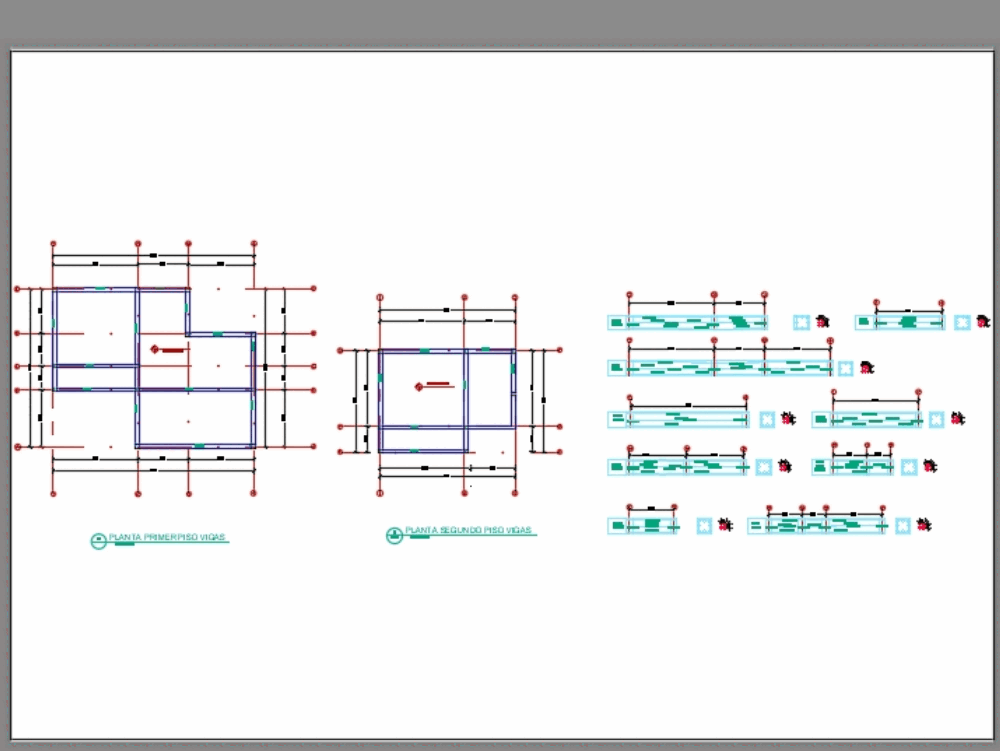 Detalles vigas en AutoCAD | Descargar CAD gratis (90.77 KB) | Bibliocad