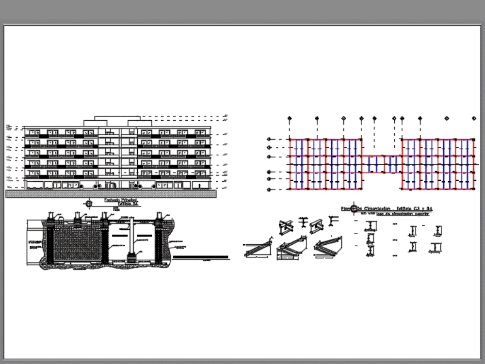 Detalles de cimentación mixta en AutoCAD | CAD (447.01 KB) | Bibliocad