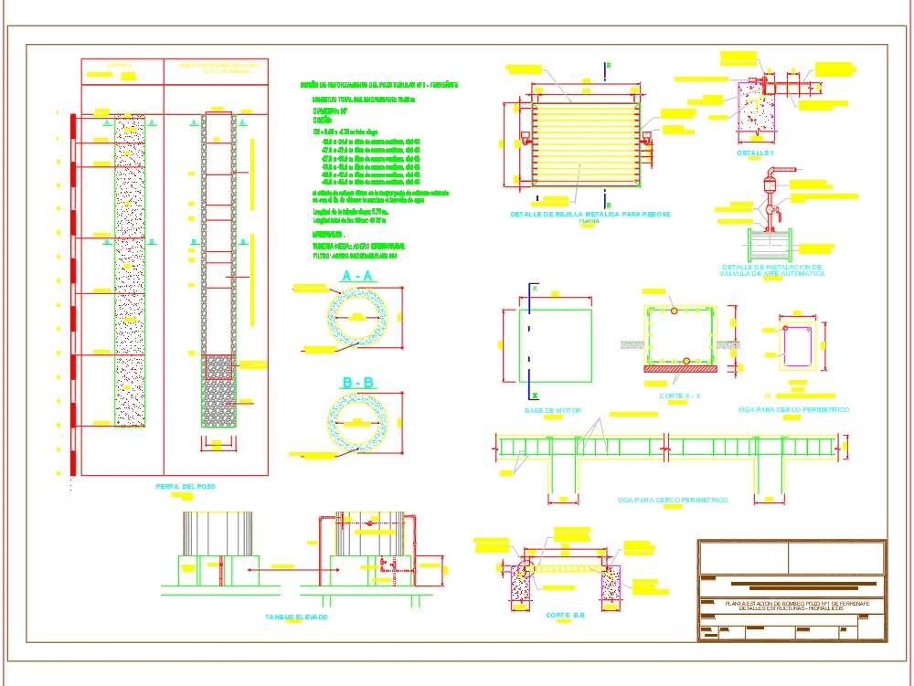 Planta de estacion de bombeo en AutoCAD | CAD (93.83 KB) | Bibliocad