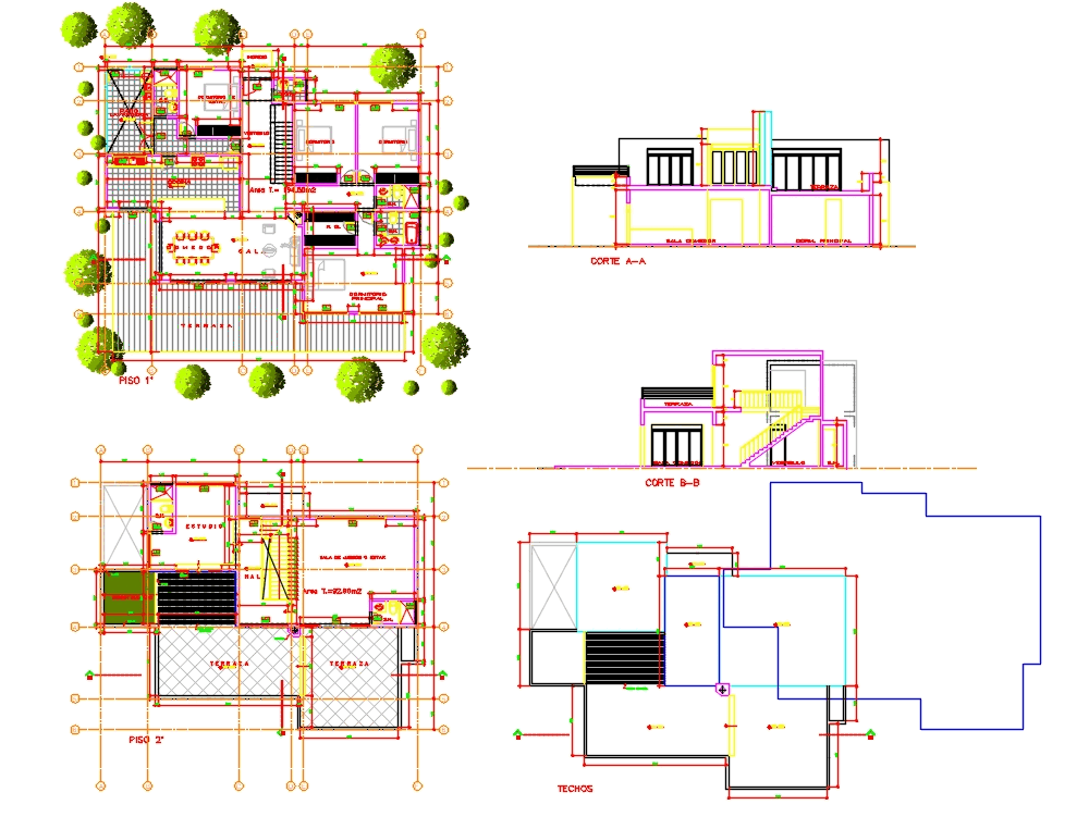 Cottage in AutoCAD | Download CAD free (520.75 KB) | Bibliocad