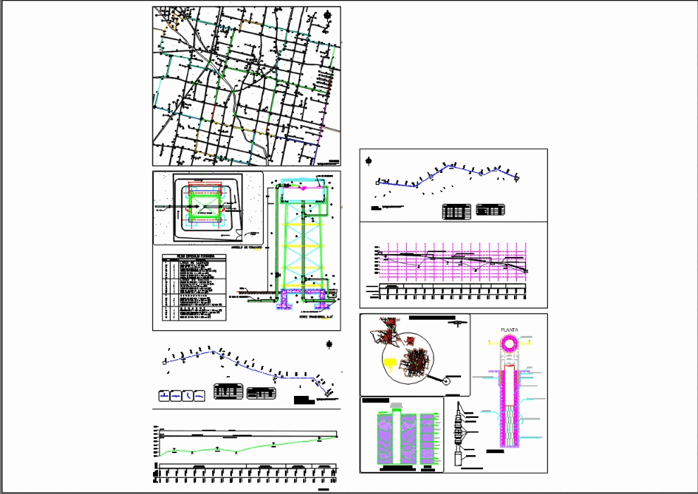 Red de distribución de agua potable en AutoCAD | CAD (1.07 MB) | Bibliocad