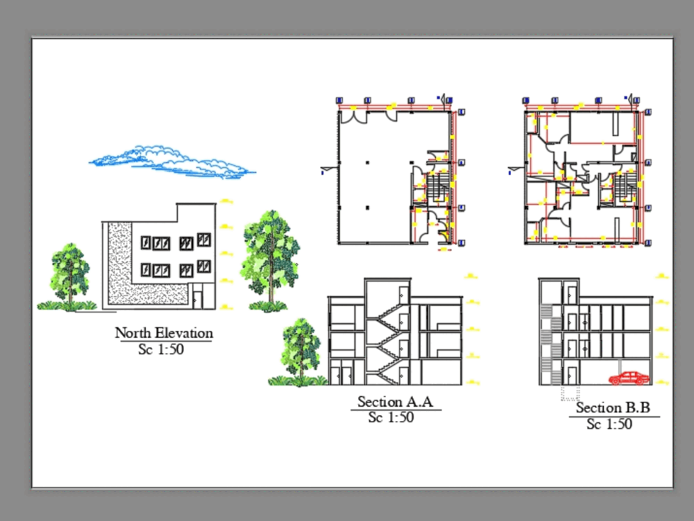 Edificio en AutoCAD | Descargar CAD gratis (321.89 KB) | Bibliocad