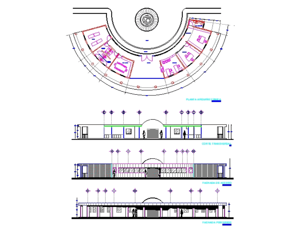 Edificio administrativo semi - circular (125.19 KB) | Bibliocad