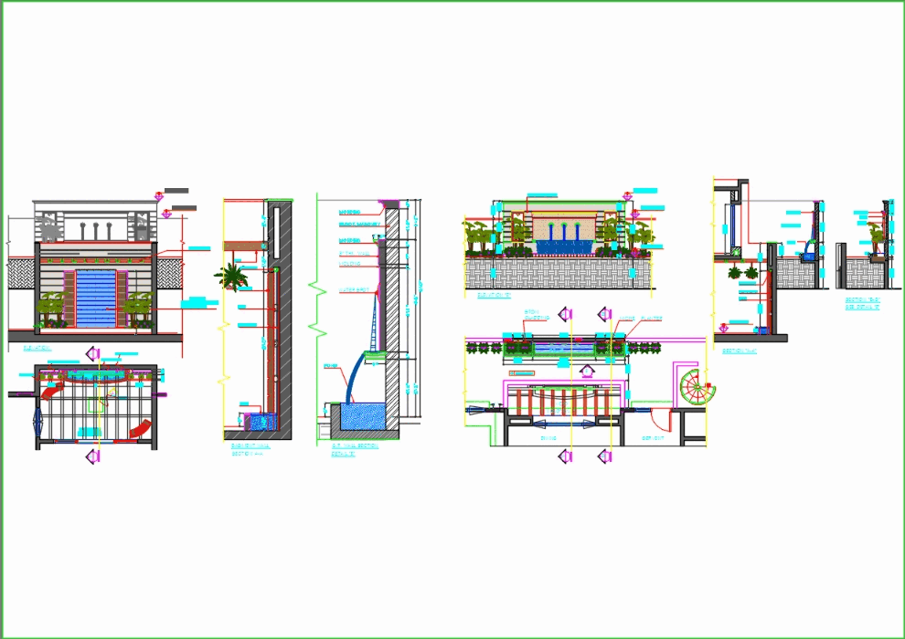 Diseño de fuente en vivienda en AutoCAD | CAD (493.54 KB) | Bibliocad