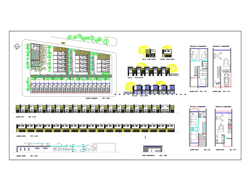 Housing complex in AutoCAD | Download CAD free (825.49 KB) | Bibliocad
