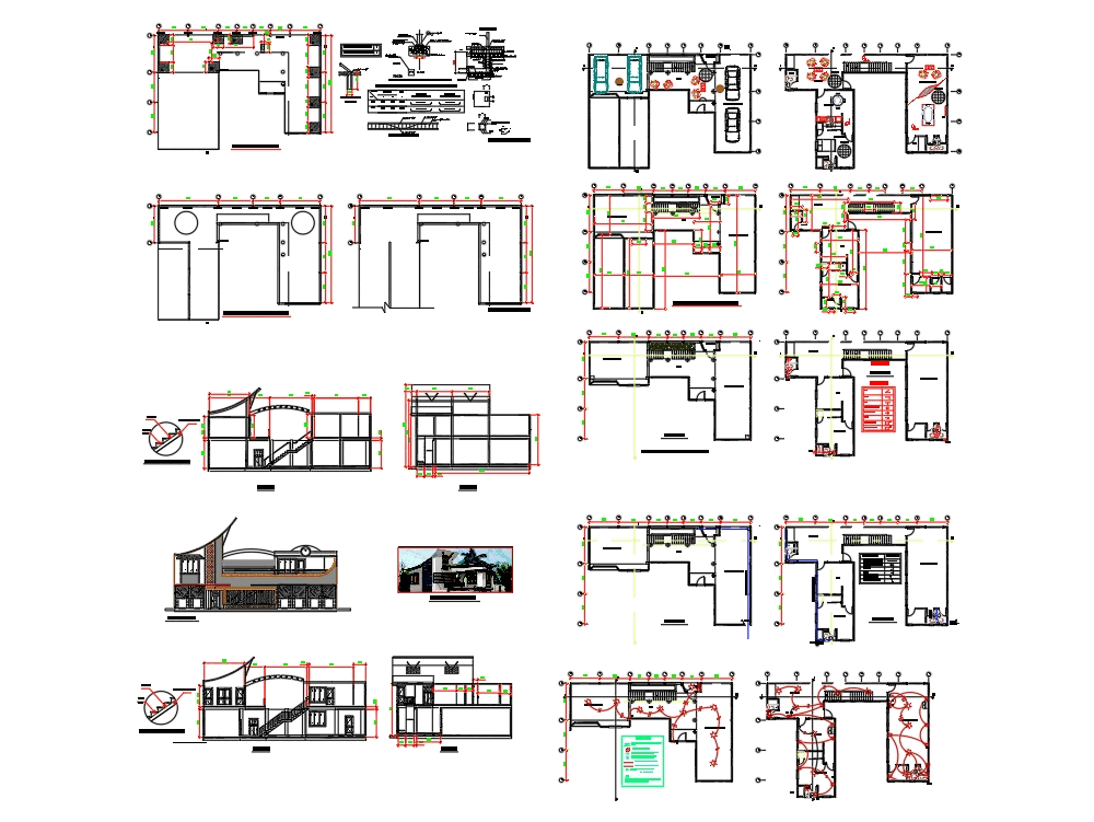 Maison unifamiliale dans AutoCAD | Téléchargement CAD (1.49 MB) | Bibliocad